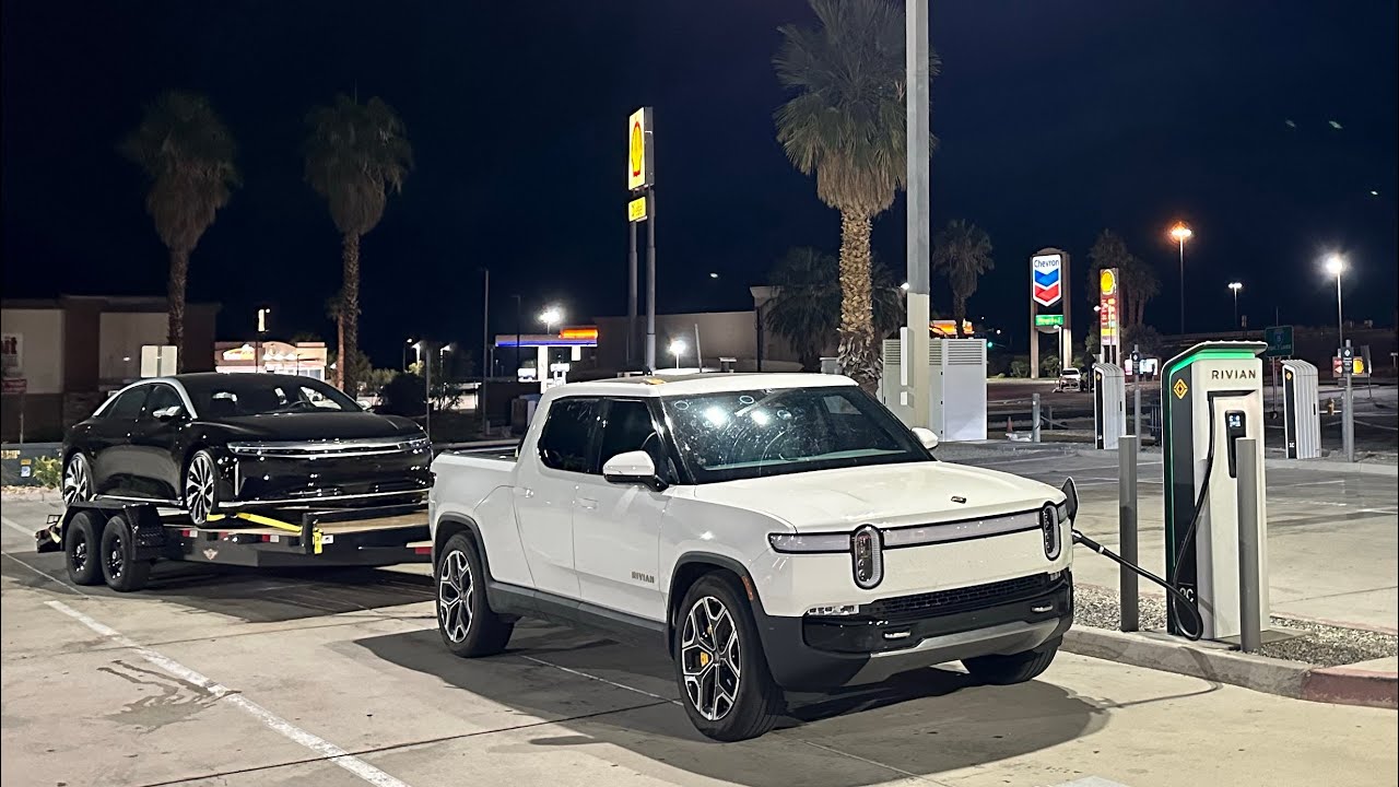 Towing Lucid Air To California With Rivian R1T - Part 2 - YouTube