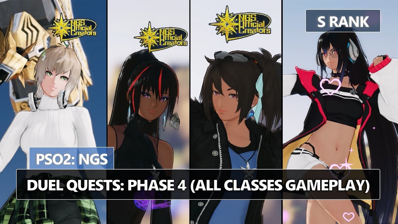 PSO2: NGS - Duel Quests Phase 4 - S Rank (All Classes Gameplay) - YouTube