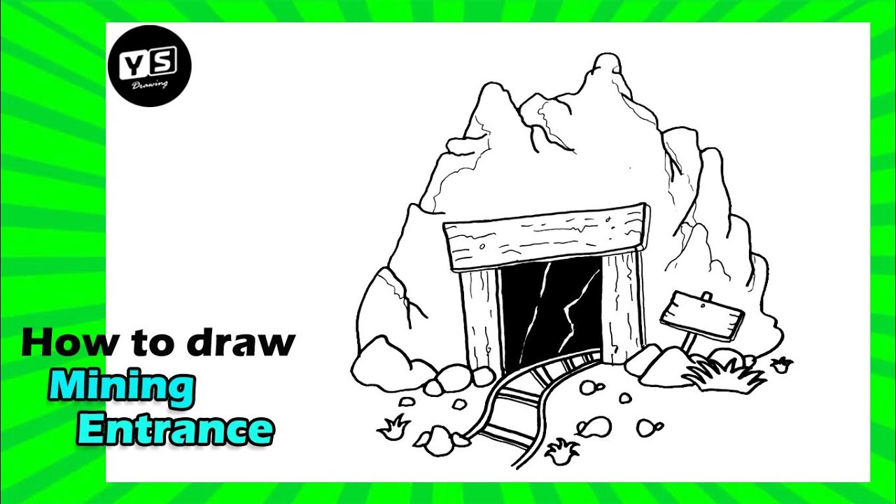 How to draw Mining Entrance - YouTube