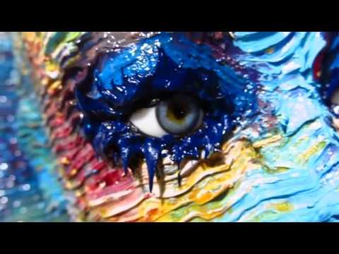 Original Expressionist Oil Painting 3D Impasto glass eyes - YouTube