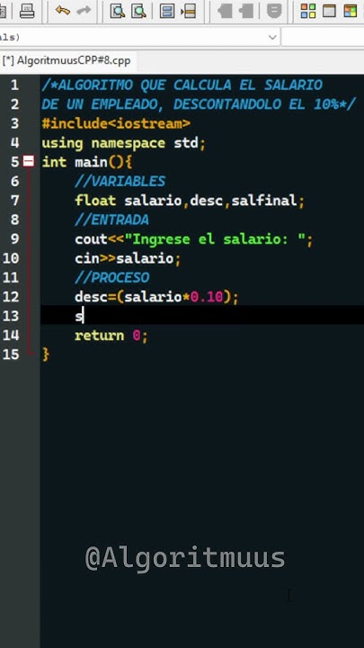 🔵Algoritmo para calcular el salario de un empleado, descontándole el 10 ...