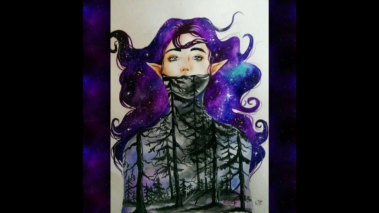 Watercolor, dark elf. Painting Tutorial - YouTube