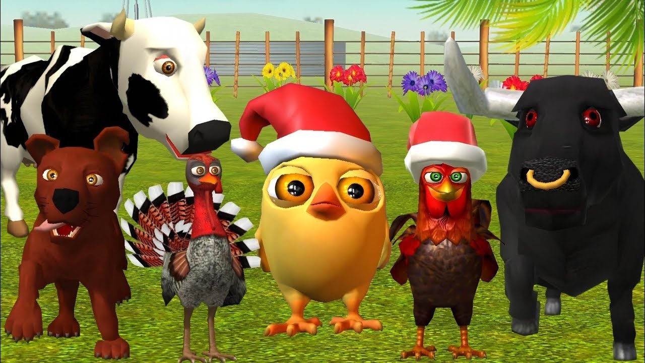 El Pollito pío 3d | el Toro y el Tractor de la Granja | The Chick and ...