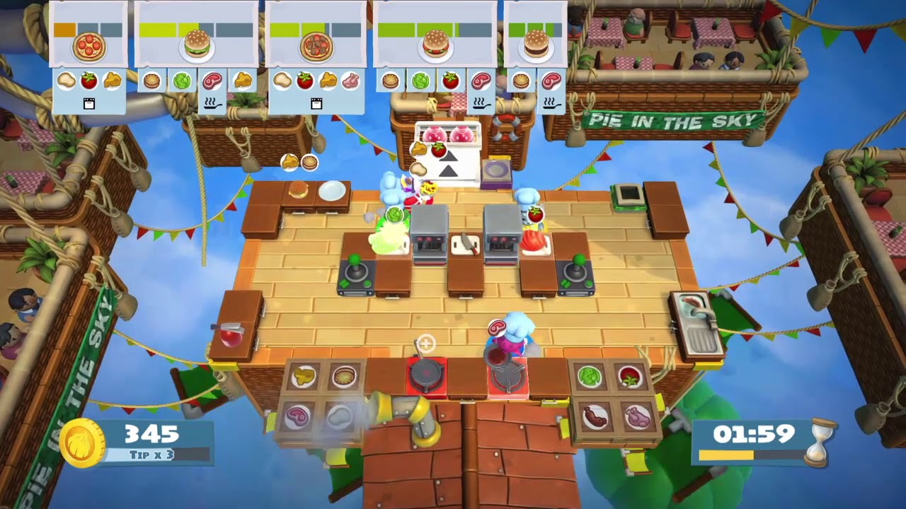 OVERCOOKED 2 . Level 6-4 . 4 Players . 3 Stars - YouTube