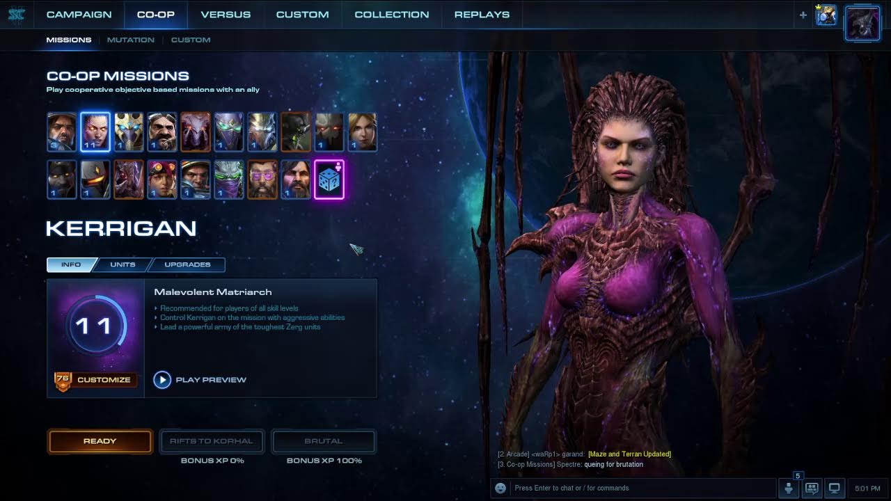 SC2 coop leveling Kerrigan P1 level 2 - YouTube