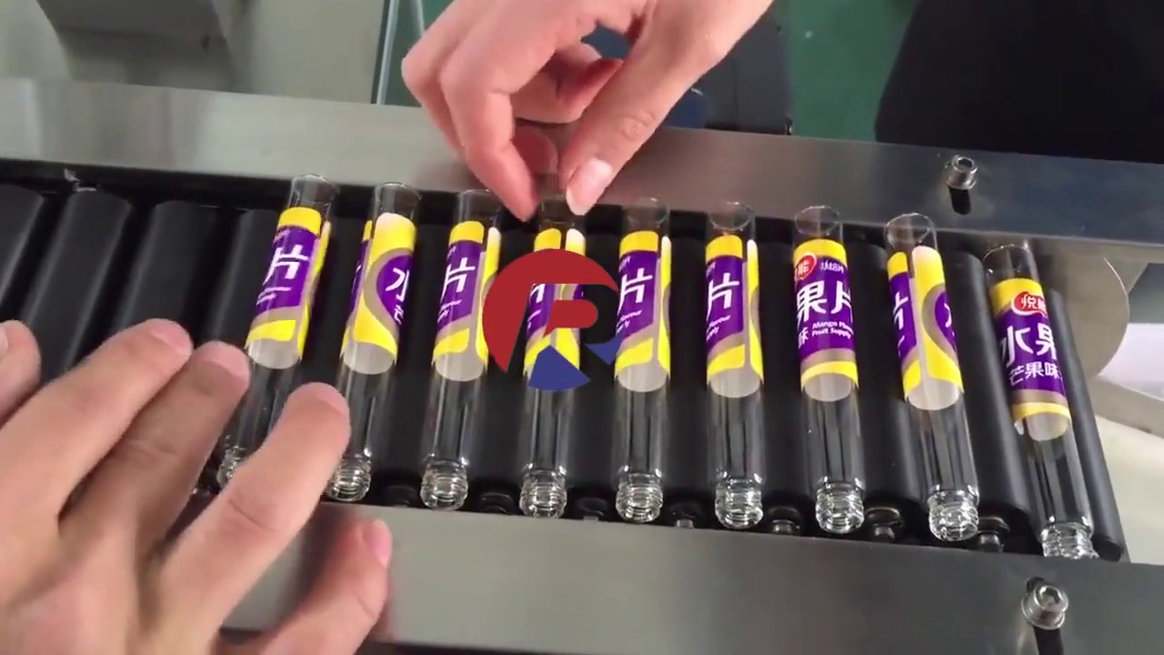 Automatic 5 -10ml glass tube labeling machine, sticker labels ...