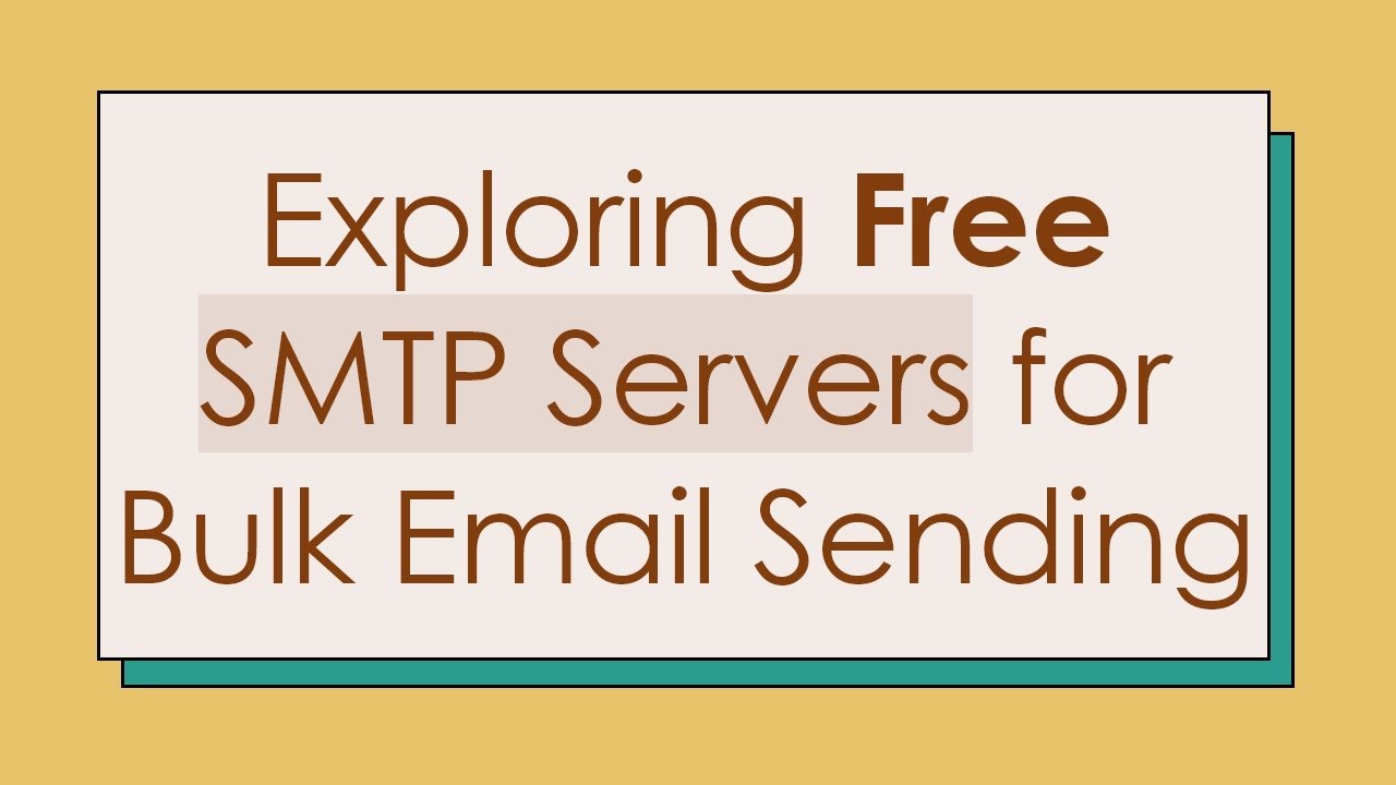 Exploring Free SMTP Servers for Bulk Email Sending - YouTube