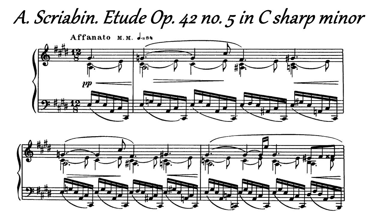 A. Scriabin - Etude Op. 42 no. 5 in C Sharp minor - YouTube