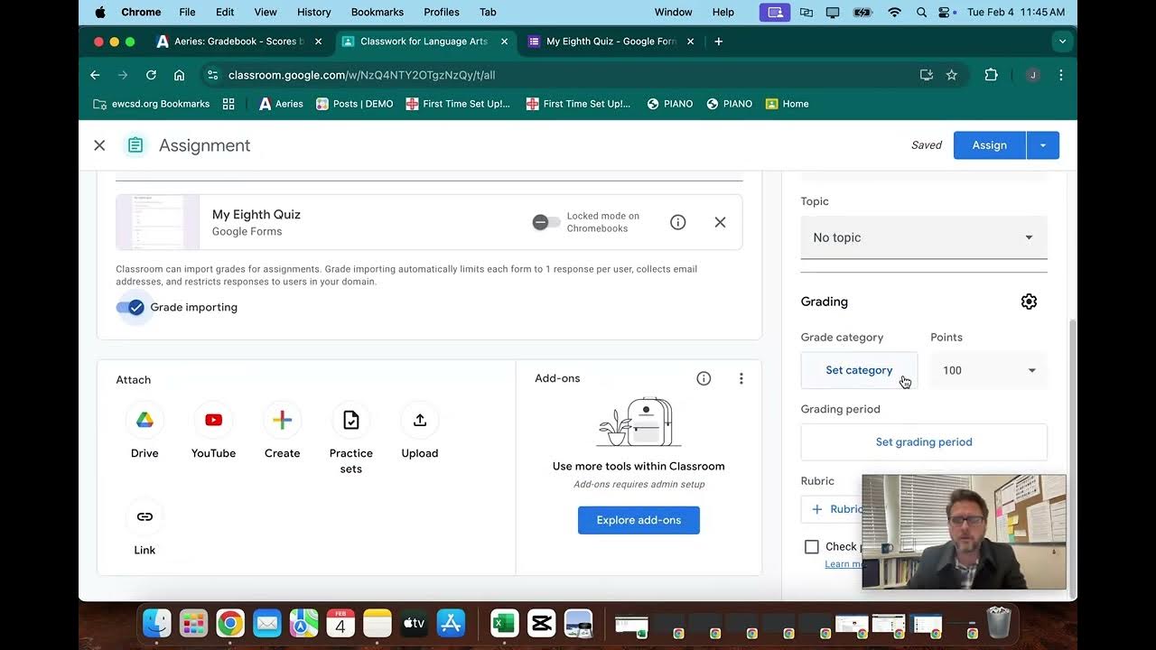 Making a Quiz in Forms, Uploading to Google Classroom, and Importing ...