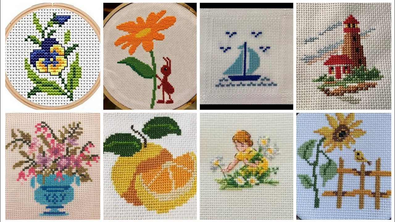 Impressive & latest stunning small modern floral vintage cross stitch ...