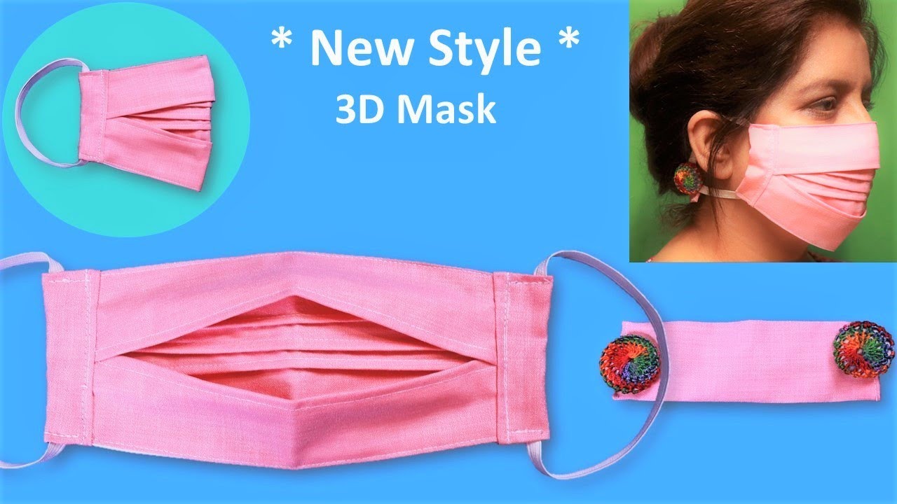 New Style Fabric Face Mask Sewing Tutorial, 3D Mask Ear Protection ...