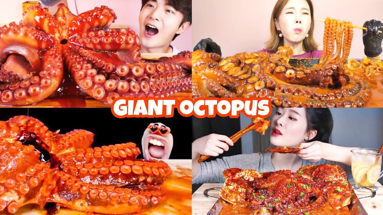 Spicy Giant Octopus 🐙 mukbang || mukbang octopus - YouTube