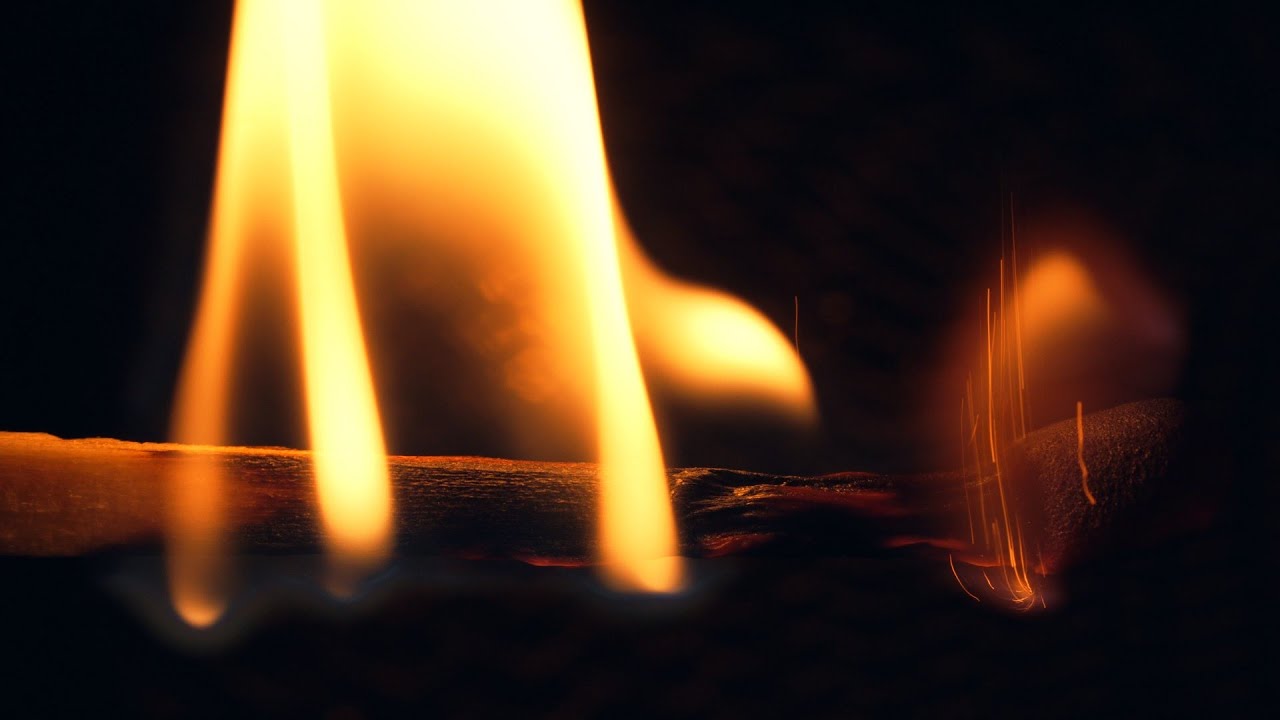 Slow Motion Match Burning | Fire Crackling | White Noise | ASMR | Macro ...