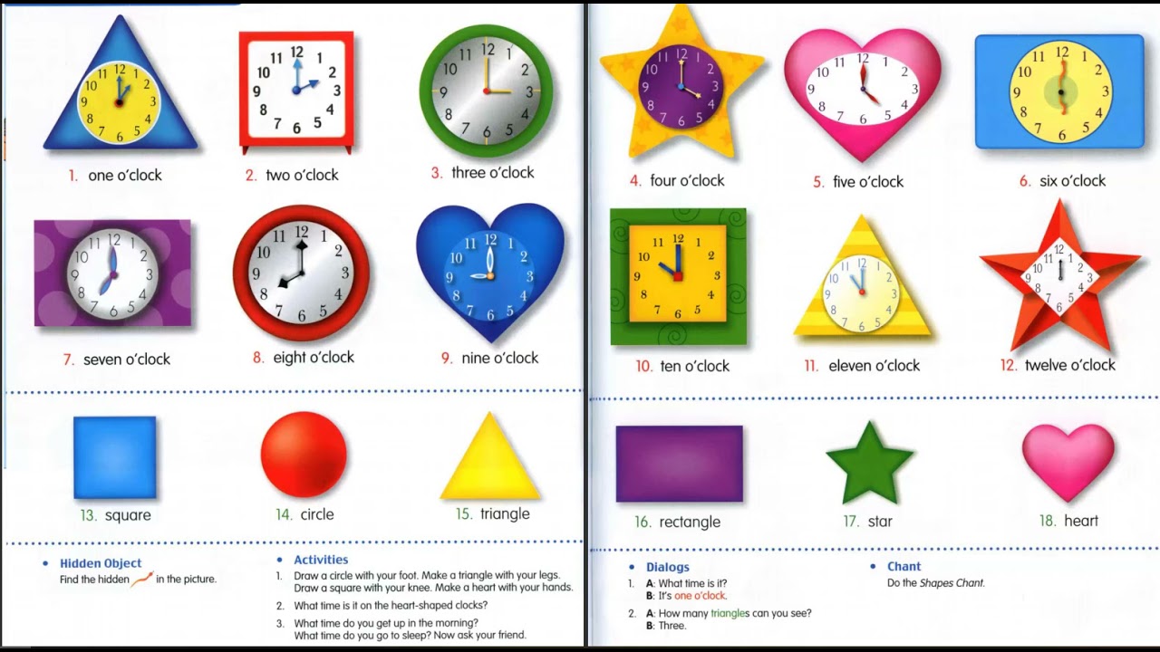Longman Children Pictures Dictionary 23 Time and Shapes - YouTube