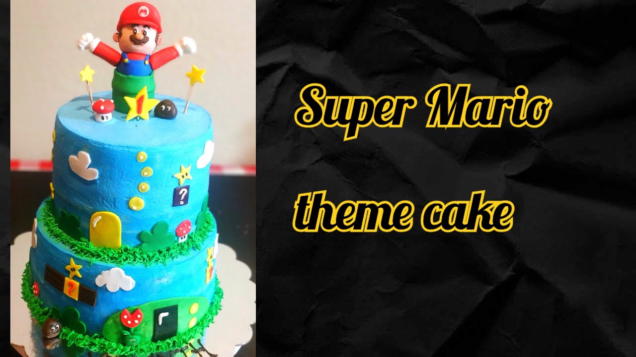 Super Mario theme cake tutorial|Fondant Mario tutorial| 2 tier Mario ...