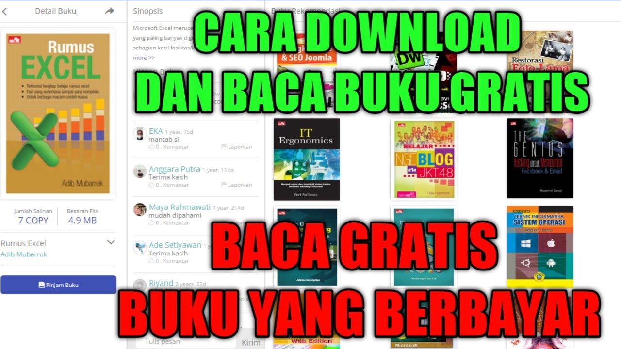 Tutorial dan cara bagaimana Download dan baca buku secara gratis - YouTube