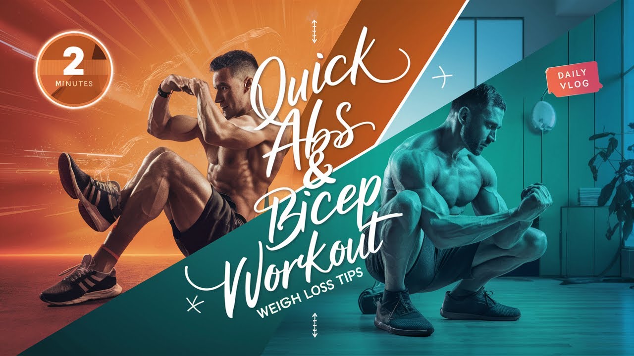 2-Minute Abs Circuit for Weight Loss🔥 & Bicep Workout💪🏻 |Daily Vlog ...