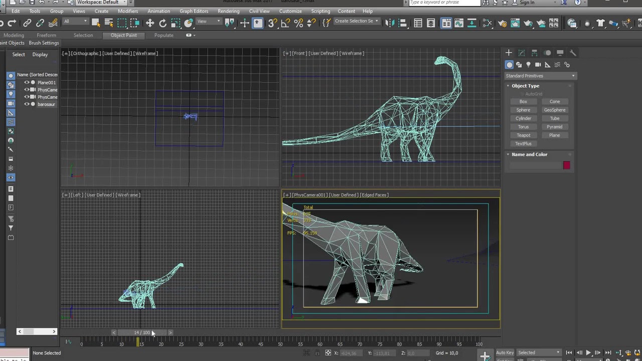 low-poly 3D printer model barosaur Low-poly 3D model - YouTube