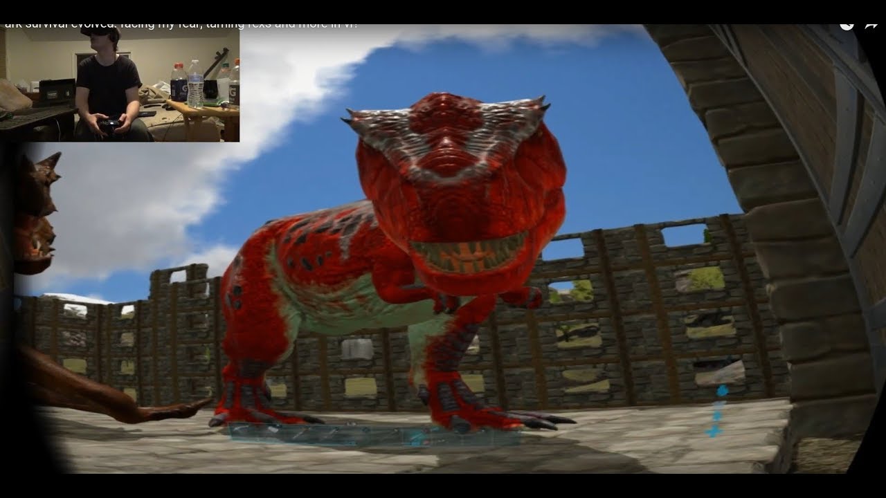 ark survival evolved: facing my fear, taming rexs and more in vr! - YouTube