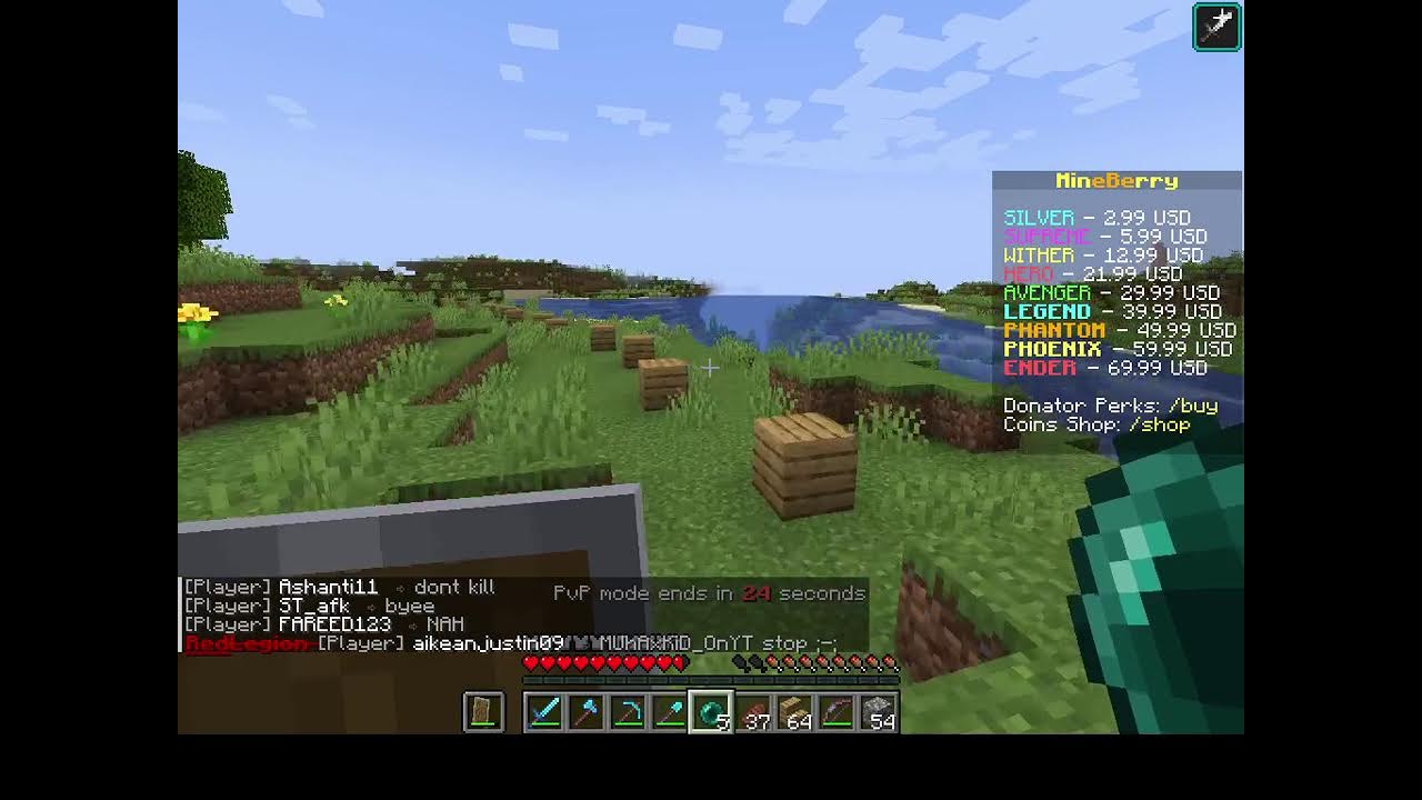 Playing Minecraft Mineberry Server (rating bases and pvp) pt. 9 - YouTube