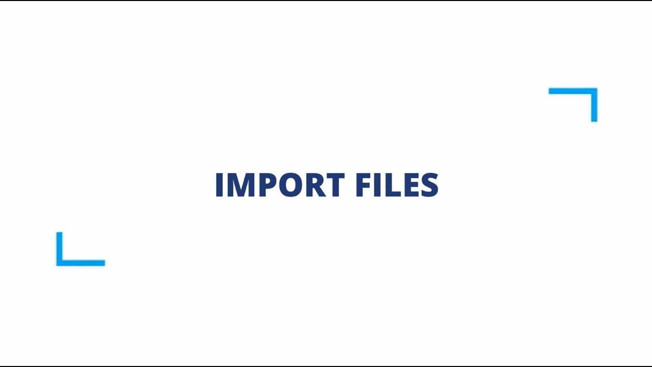 How to import files ? - YouTube