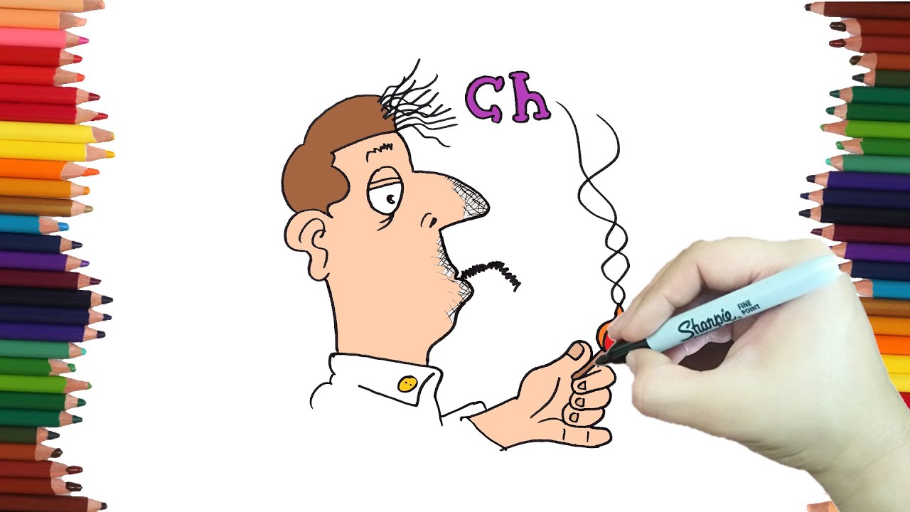 How to draw easily a SMOKING PERSON Step by Step - YouTube