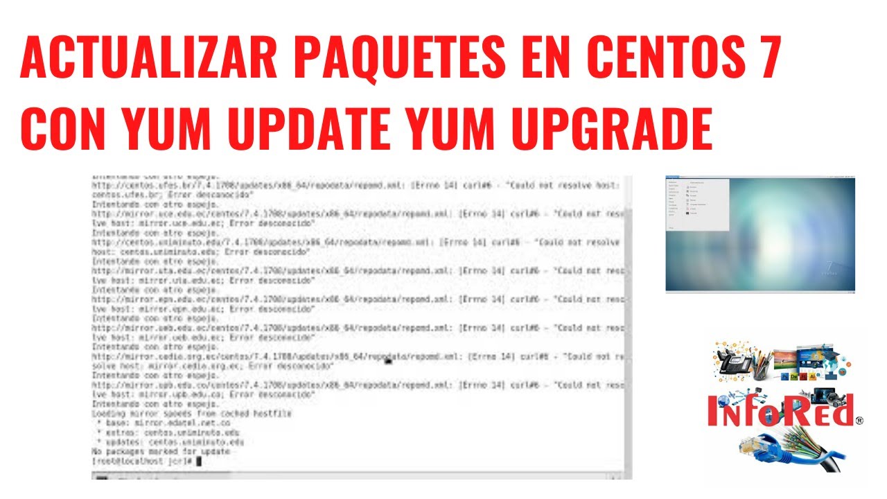 📌 🔥 Cómo Actualizar Paquetes en CentOS 7 con yum update y yum upgrade 🔥 ...
