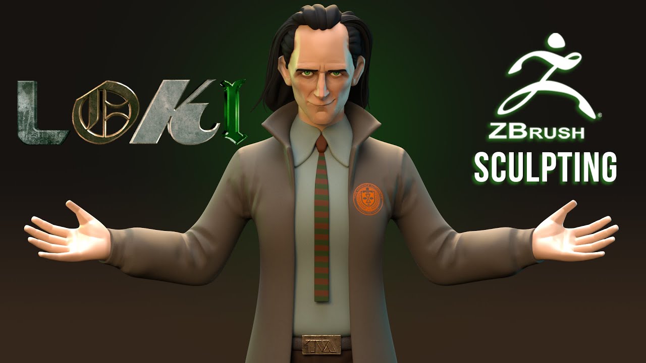 Zbrush - Sculpting Stylized LOKI timelapse - YouTube