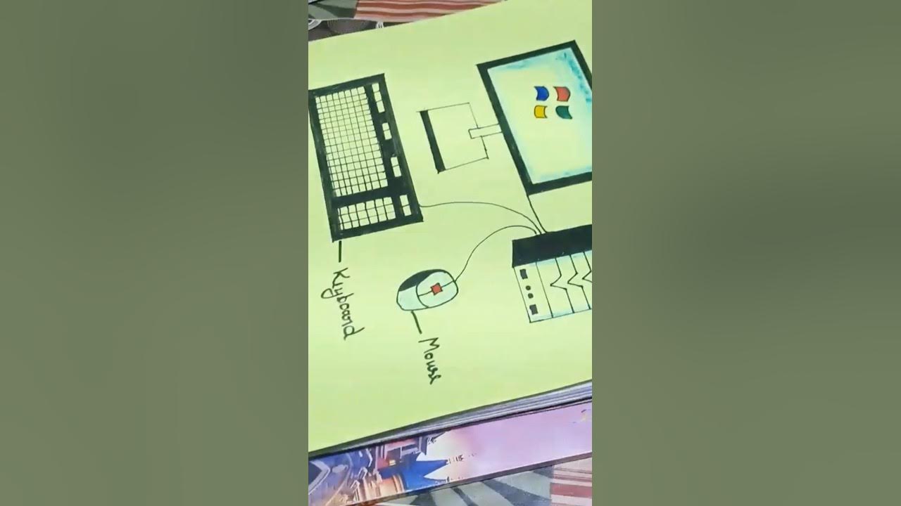draw a computer system for easy step # how to draw computer parts 🤔 ...