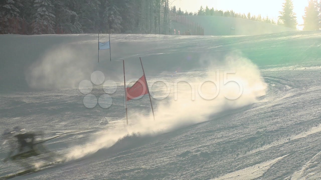 Skiing A Super G Slalom Race 02. Stock Footage - YouTube