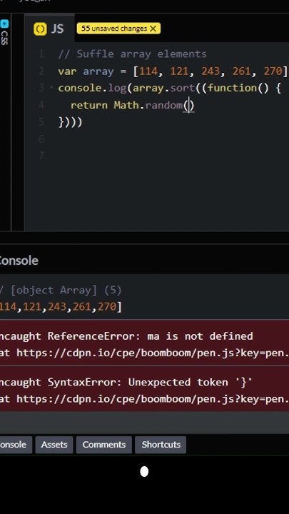 Shuffle Array Elements In Javascripts Youtube