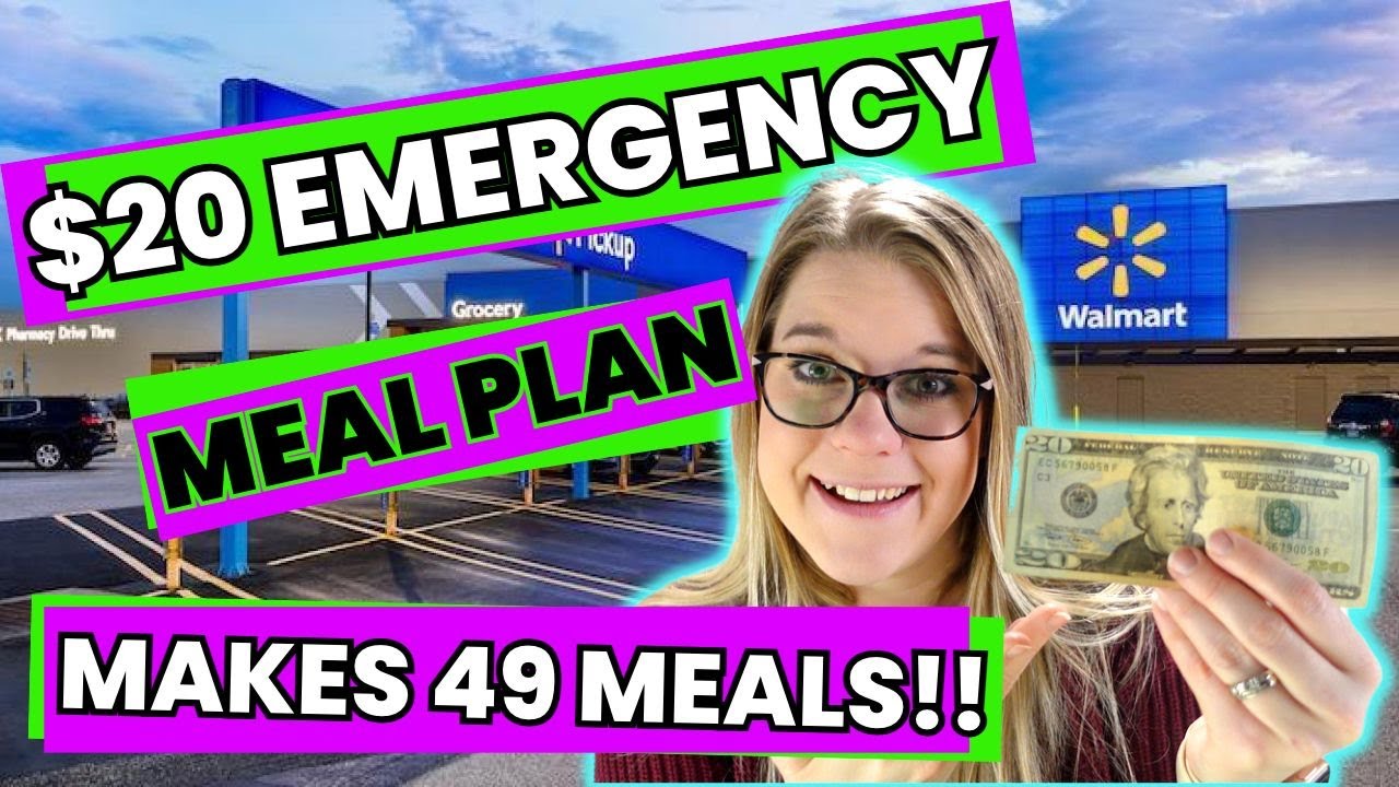 $20 EMERGENCY GROCERY BUDGET CHALLENGE | 49 MEALS FOR $20 | CHEAP ...