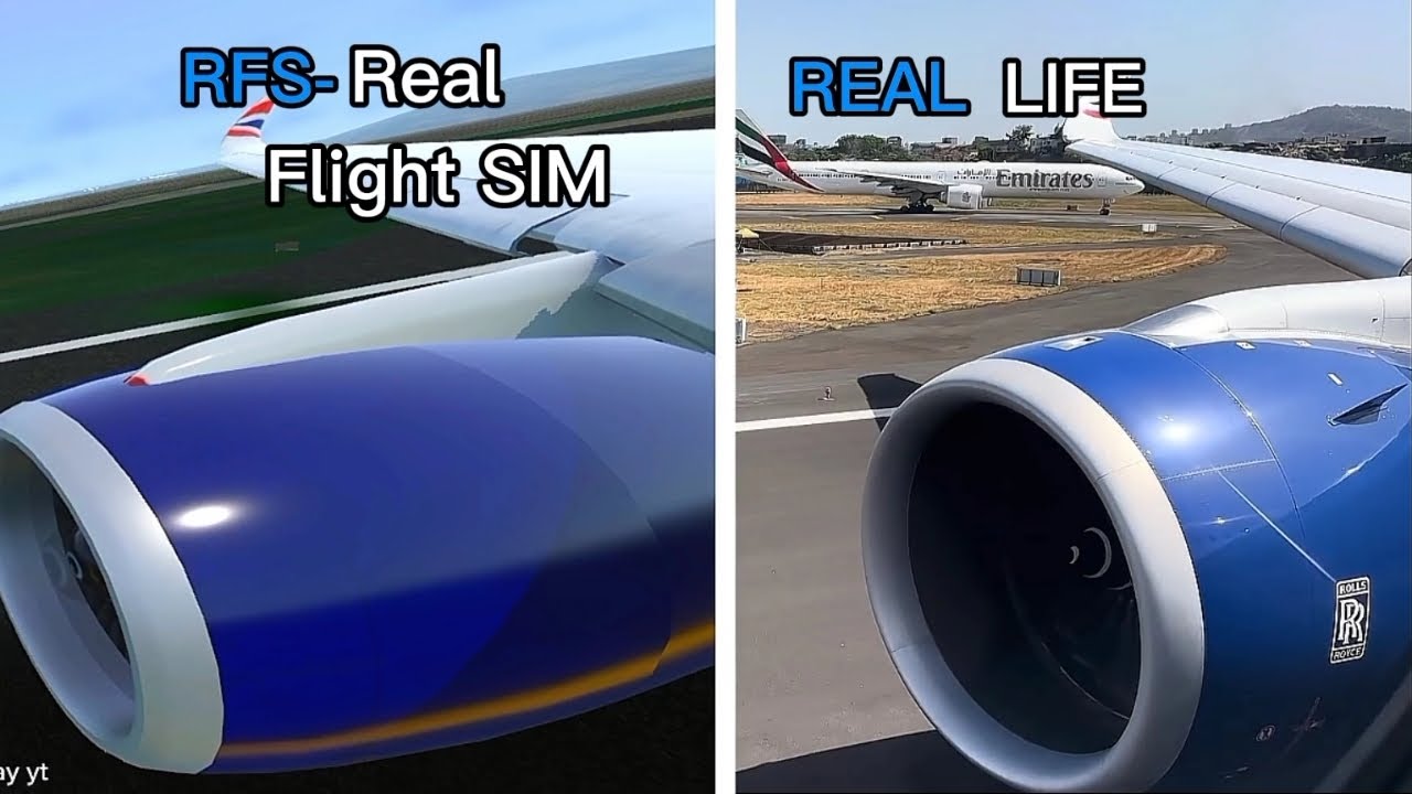 Real Life vs RFS-Real Flight Sim A350-1000 Takeoff From Mumbai Int'l ...