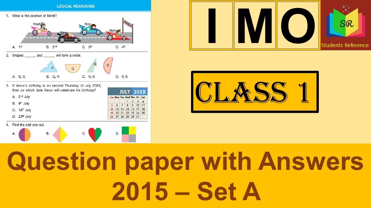 IMO Class 1 question paper 2015 Set A / IMO Class 1 question paper ...