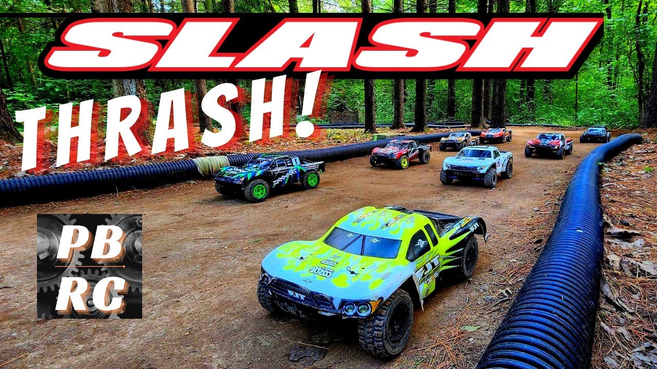 8 SLASH RACE! TRAXXAS SLASH THRASH! | EPIC BACKYARD TRACK - YouTube