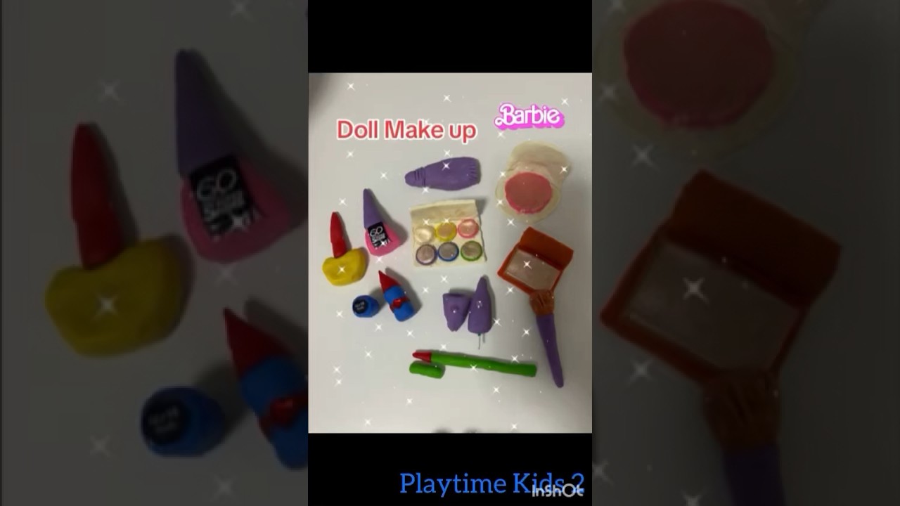 DIY 10 Play Doh Glitter Makeup Products for Dolls #shorts #diy #craft # ...