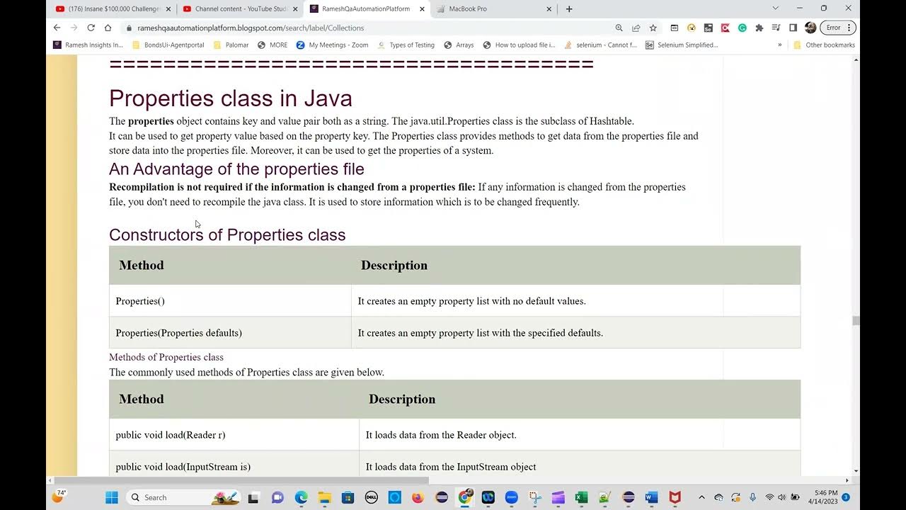 CoreJava Collections Map Read Properties file data April14 2023 - YouTube