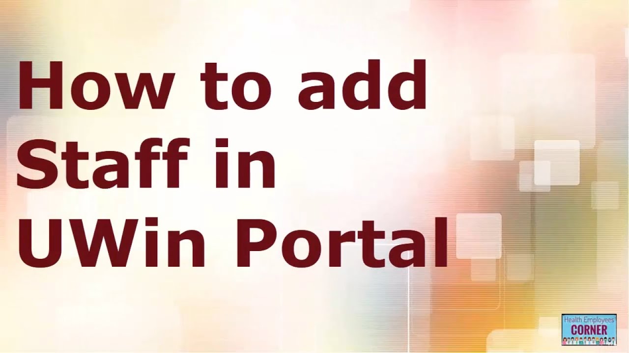 How to add Staff on UWin Portal - YouTube