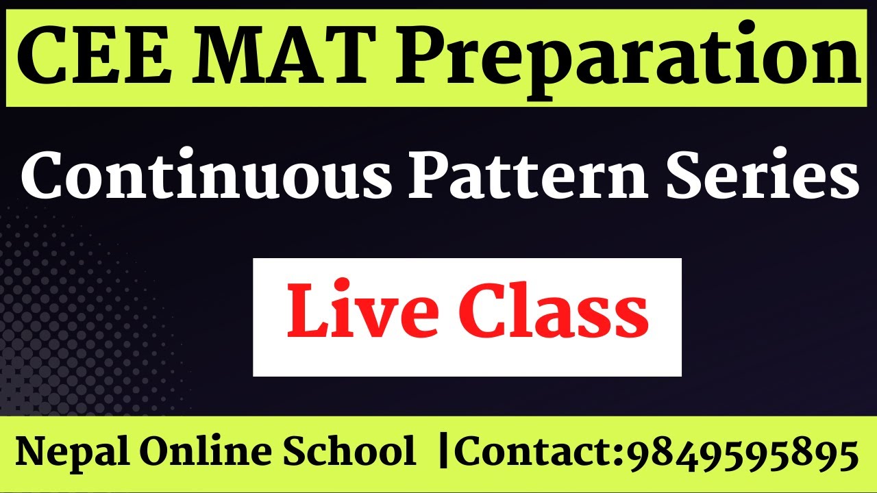CEE MAT | Continuous Pattern Series | CEE MAT Preparation | CEE ...