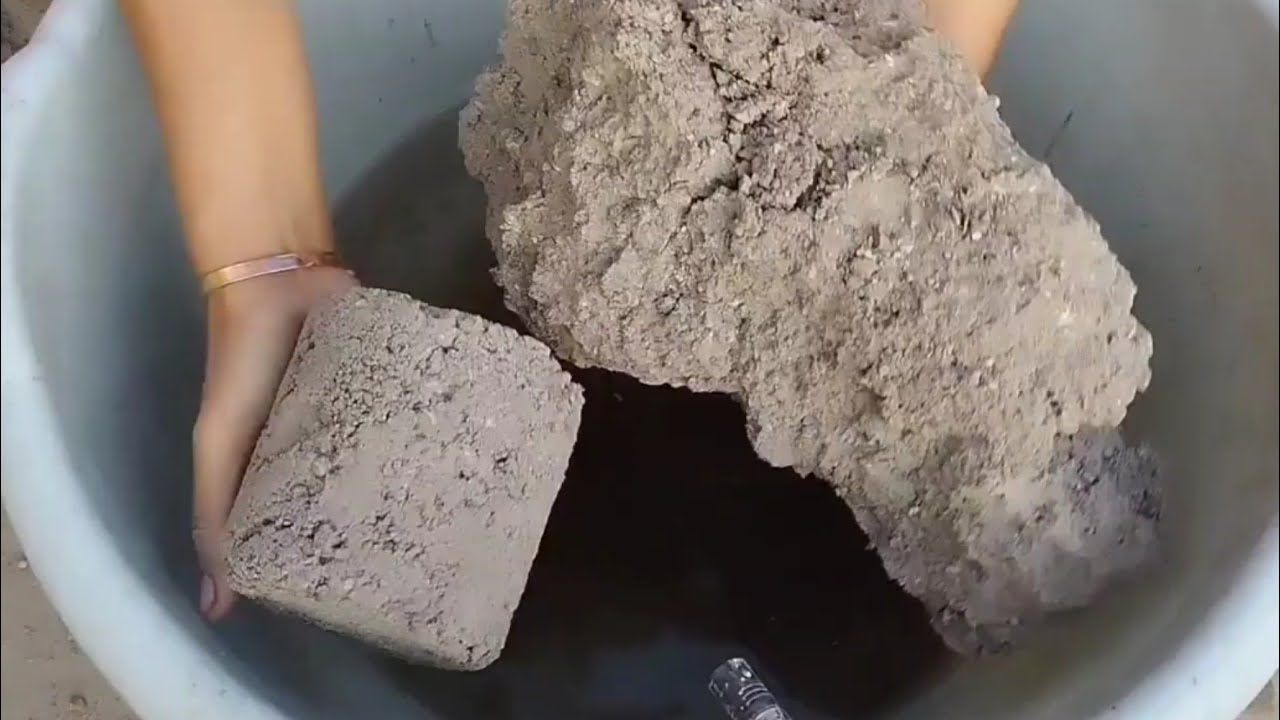 ASMR: Extra Gritty Sand Cement Crumbling in Water 💦 Extremely ...