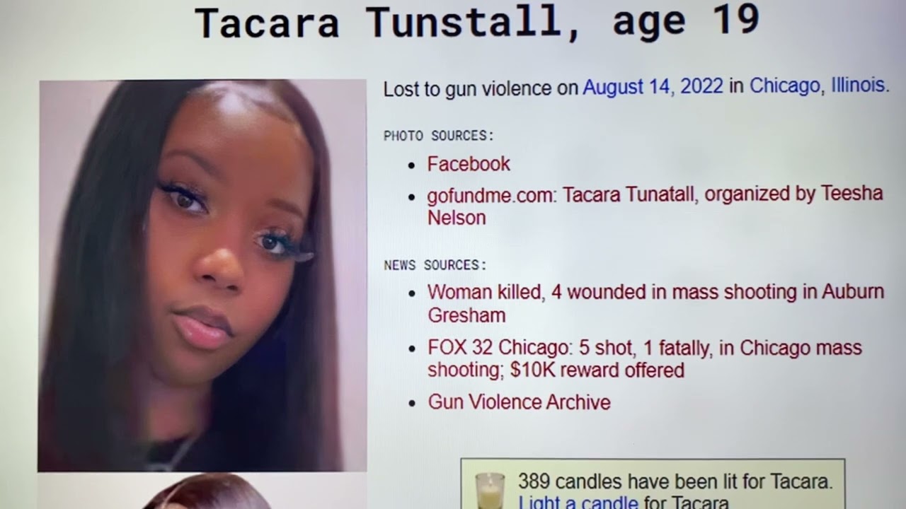 CHICAGO, IL AUG. 14, 2022, TACARA TUNSTALL 19 KILLED, 4 WOUNDED IN MASS ...