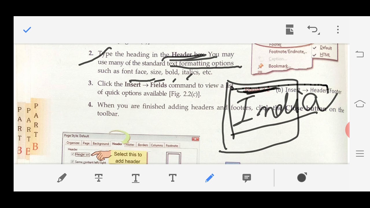 Computer class 10 Part B unit 2 session 2 Header and footers - YouTube