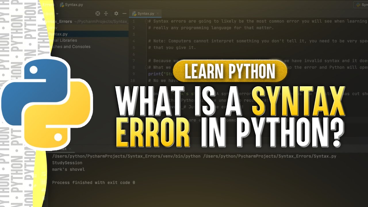What Is A Syntax Error In Python YouTube