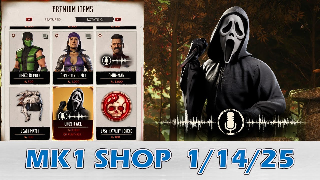 MK1 Premium Shop: Ghostface Announcer Voice & Li Mei + skins, gear ...