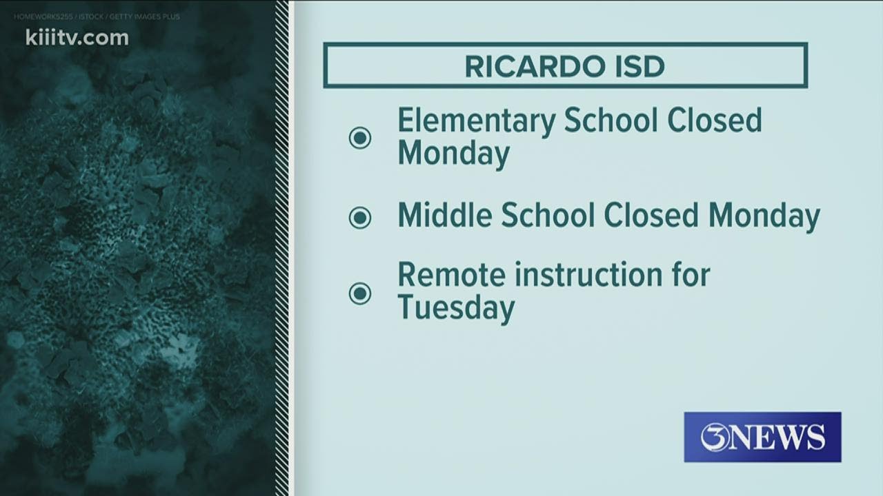 Ricardo ISD elementary and middle schools closed Monday, February 1 ...