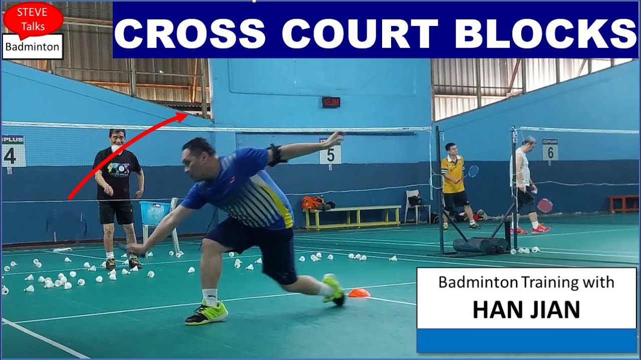Cross court blocks during front court training - Badminton Training ...