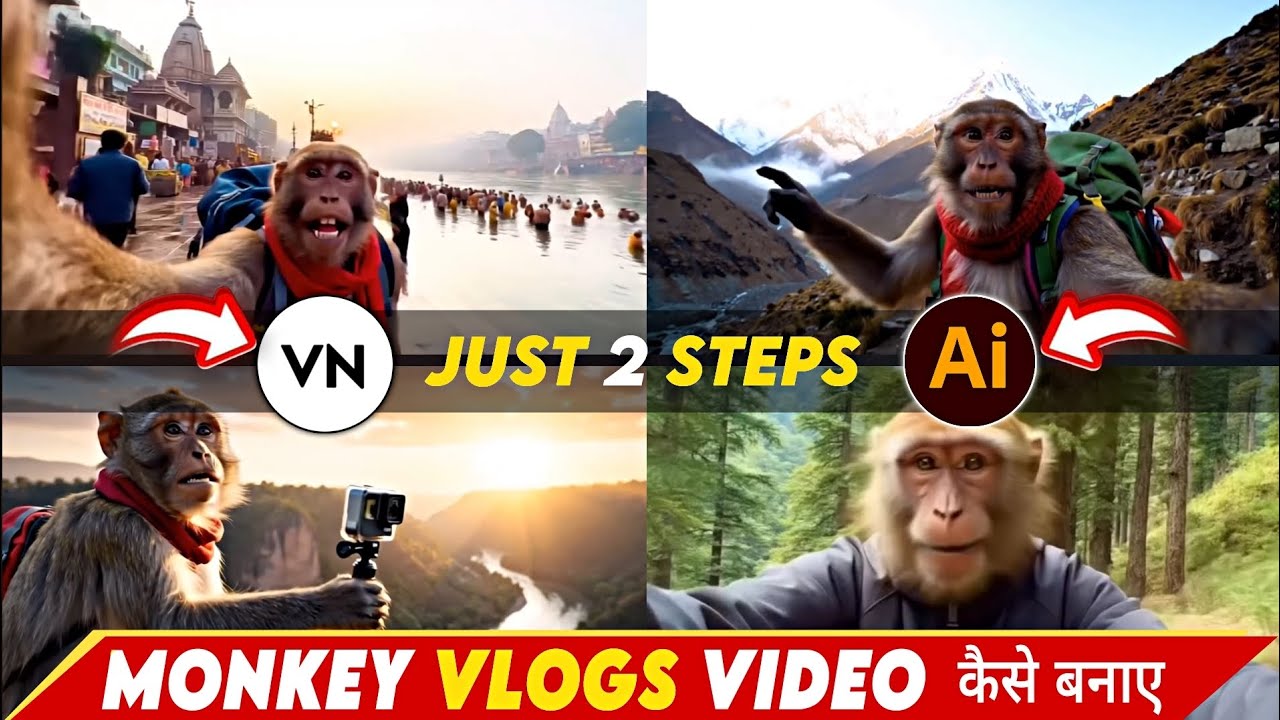 ai monkey vlogs video kaise banaye | how to make monkey vlog with ai ...