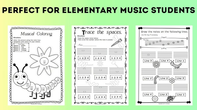 Music Lines And Spaces Worksheets Music Worksheets For Kids | 20 Free