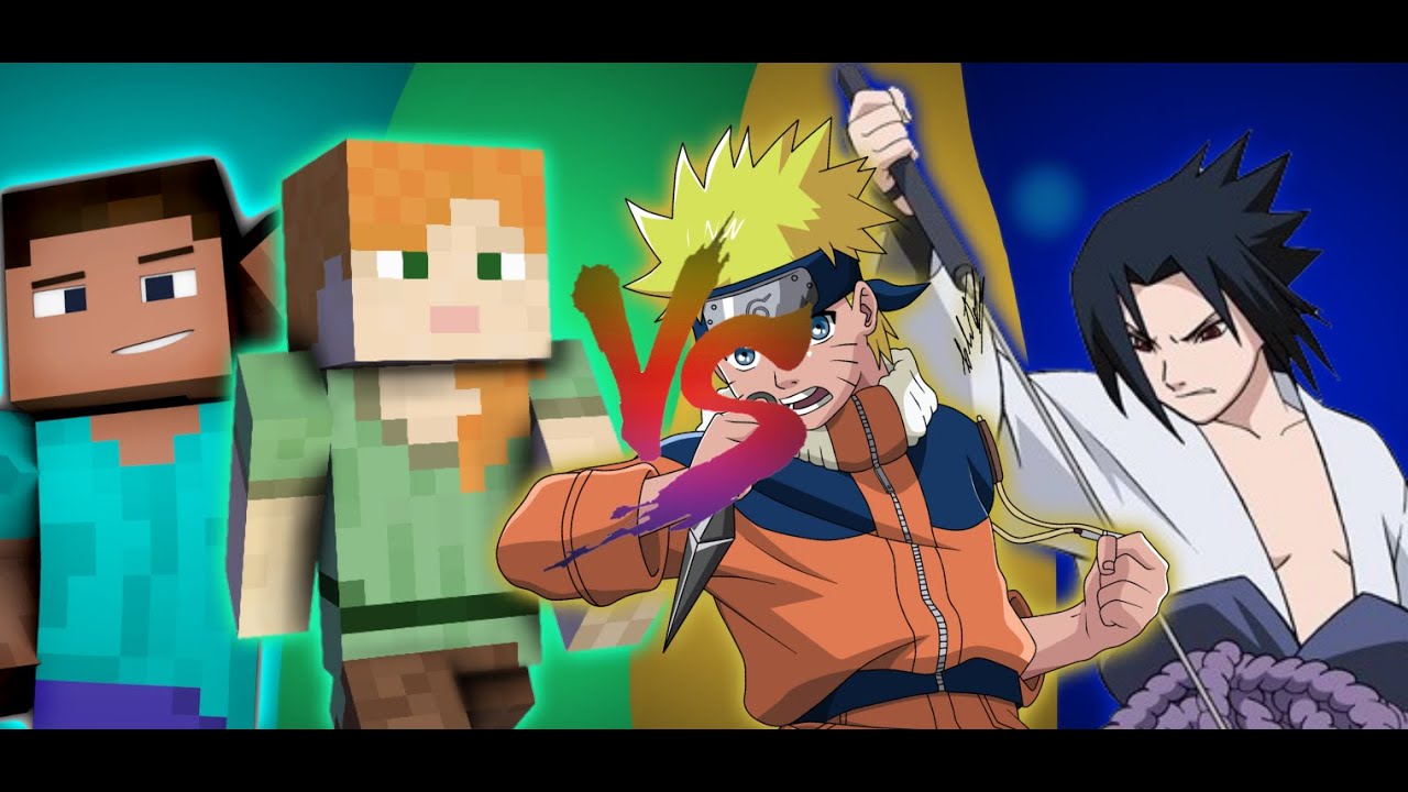 Steve e Alex vs Naruto e Sasuke (Combate de mestres) Prod ...