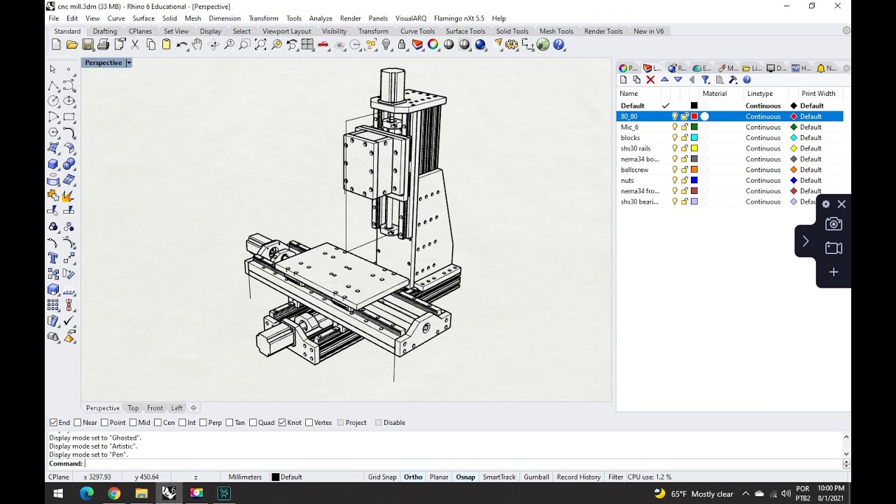 Rhino 3D - CNC Machine - Fresadora CNC - YouTube